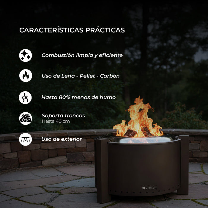 Fogón Brasero Terraza sin Humo Brann Pro + Accesorios / 72 cm